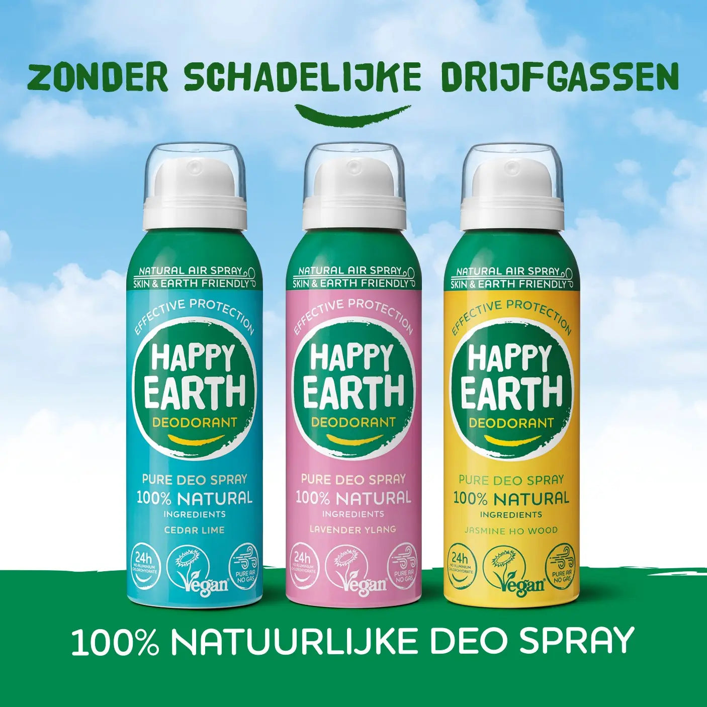Happy Earth 100 Natural Deodorant Air Spray Lavender Ylang 100ml